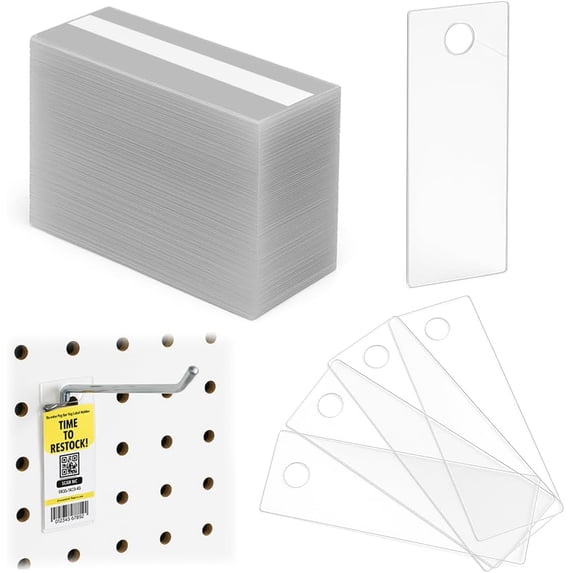 Clear Plastic Peg Back Label Holders, Transparent Reorder Replenishment ...