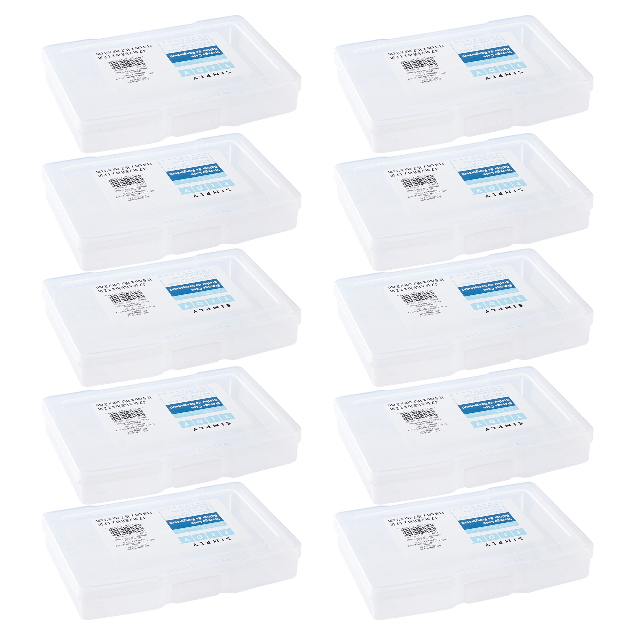 Clear Plastic Photo Storage Cases by Simply Tidy – Snap-Closure ...
