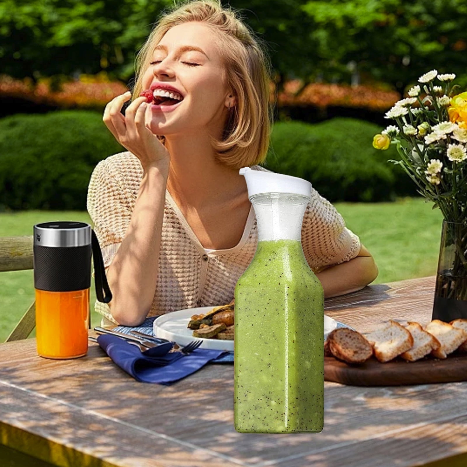 Clear Plastic Pitcher with Flip Lid for Water Iced Tea and Cold Brew ...