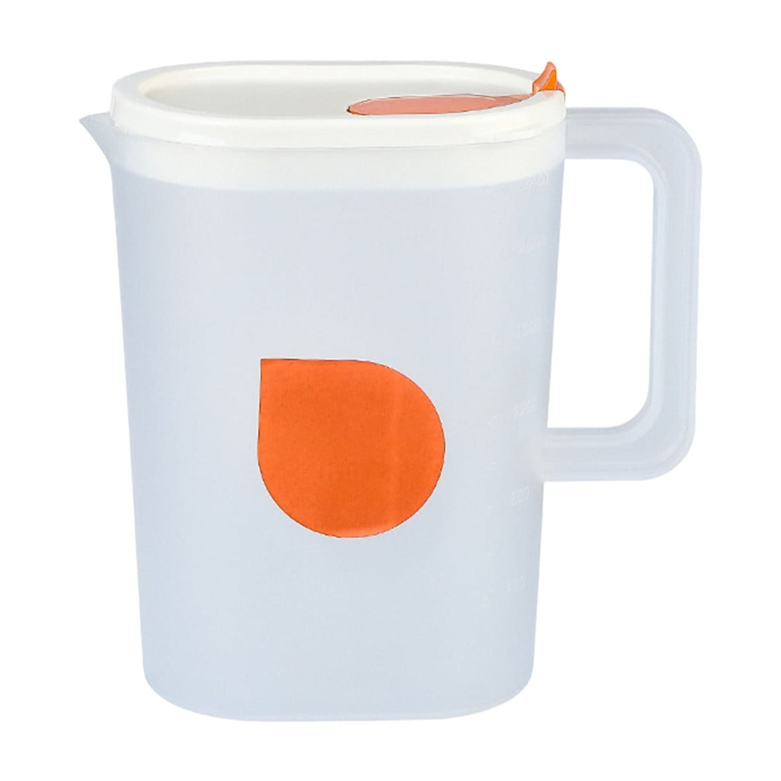 Clear Plastic Pitcher with Lid - 2.2L Orange Beverage Pitcher for Iced ...