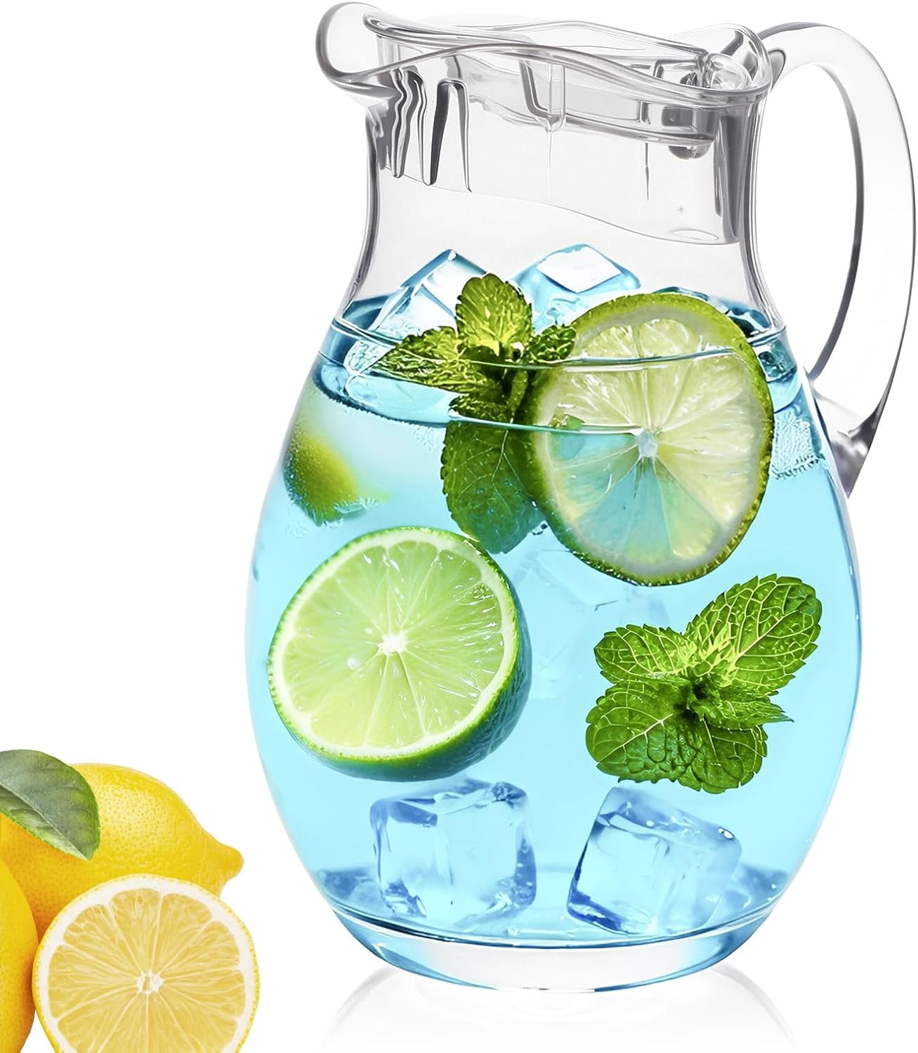 Clear Plastic Pitcher with Lid (72 oz), Tritan Water Pitcher with ...