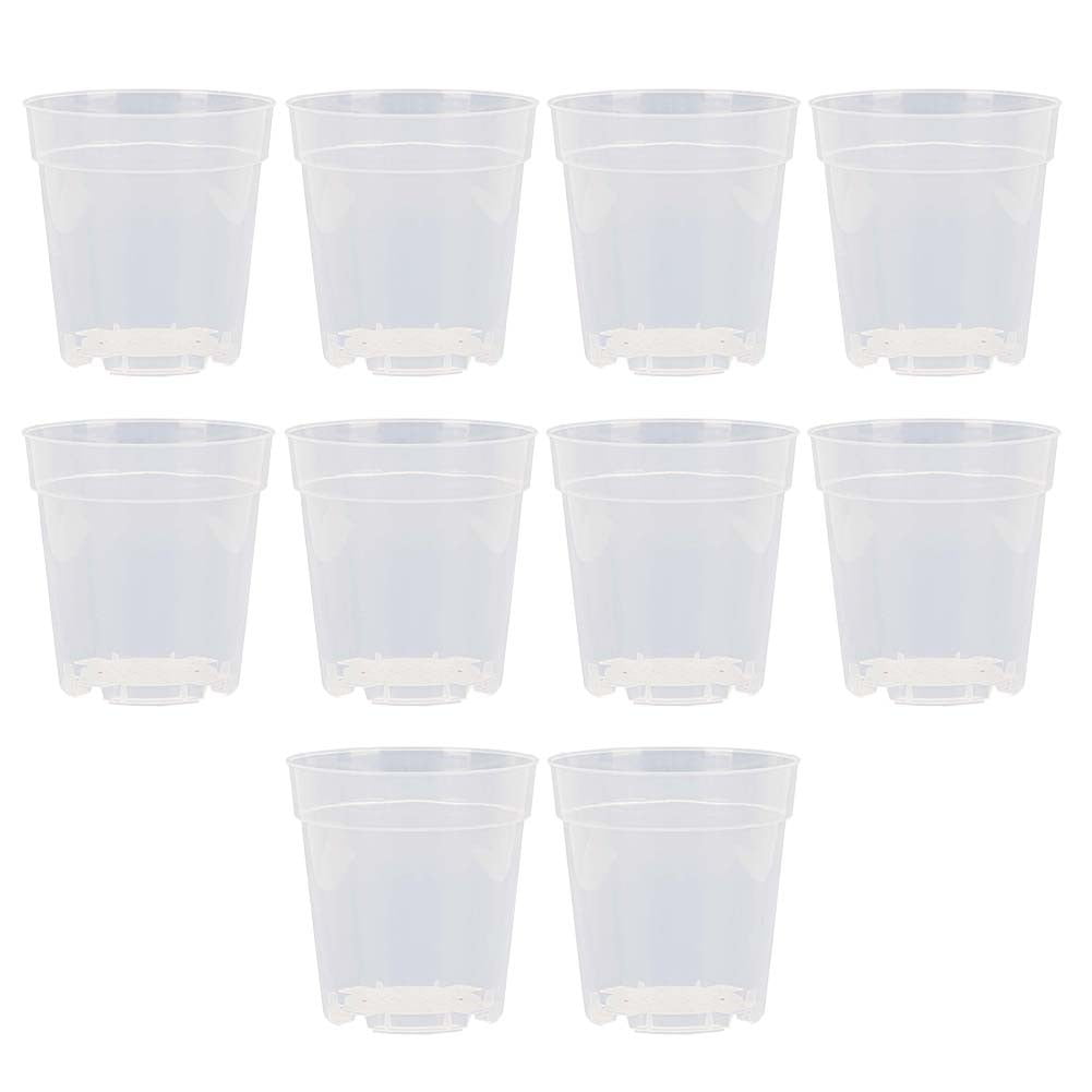 Clear Plastic Plant Pots with Drainage Holes, 10-Piece Set Transparent ...