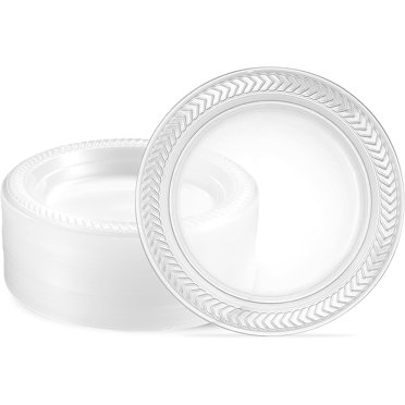 PLASTICPRO 6” Black Plastic Plates Lightweight Disposable Plates for ...