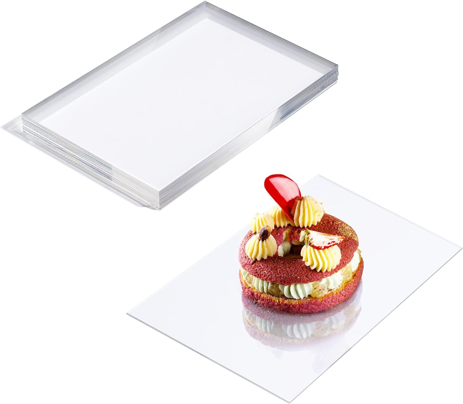 Clear Plastic Plates for Party, 12 Pack Appetizer Plates Set, Fancy ...