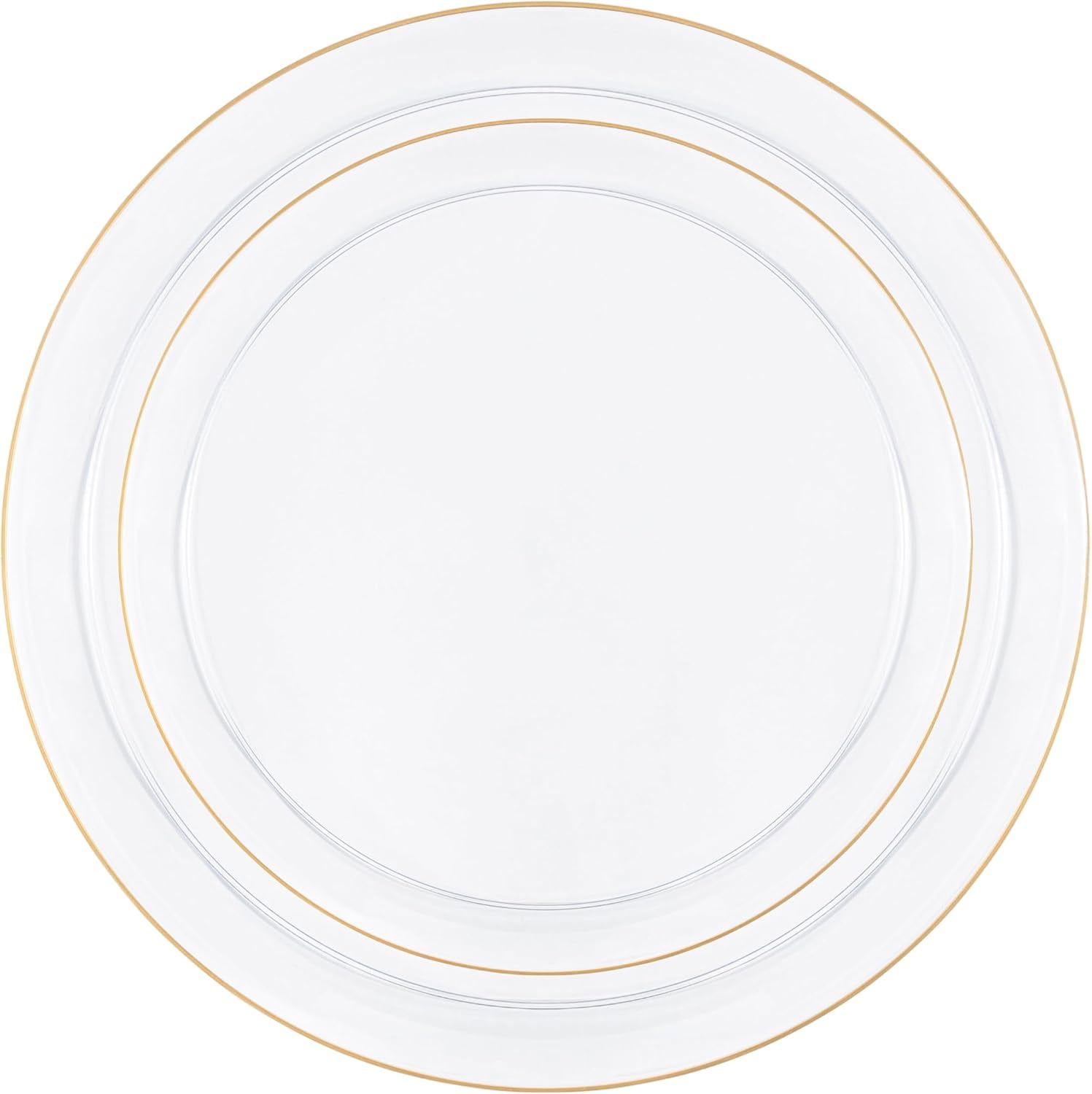 Clear Plastic Plates with Gold Rim Combo Set Includes 40-8'' & 40-10 ...