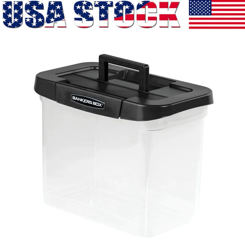 Clear Plastic Portable File Box Modular Stackable Documents Organizer 1 ...