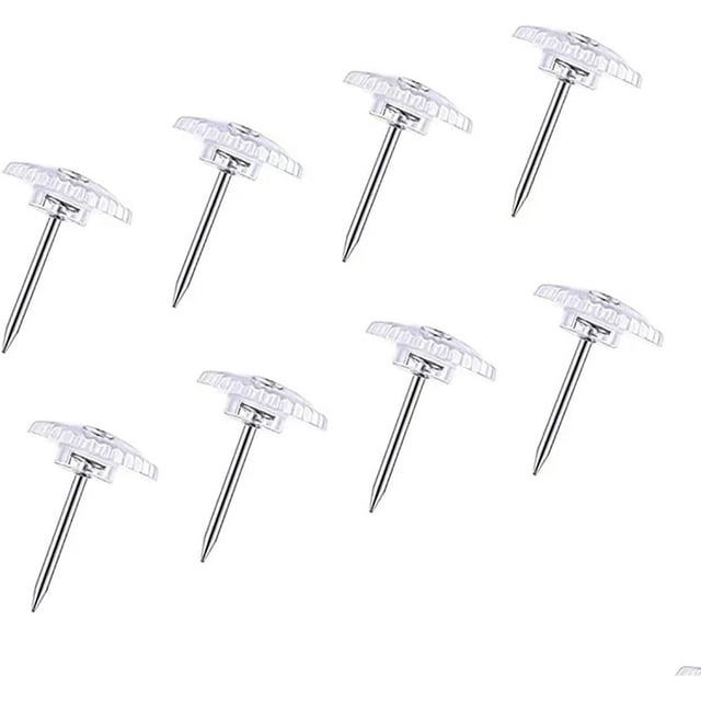 Clear Plastic Push Pins, 100 Pack Flat Thumbtacks with Steel Point and ...