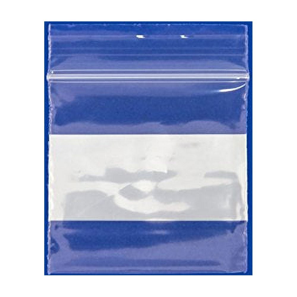 Clear Plastic Reclosable Zipper Bags 2x2 W/White Block (Package of 100 ...