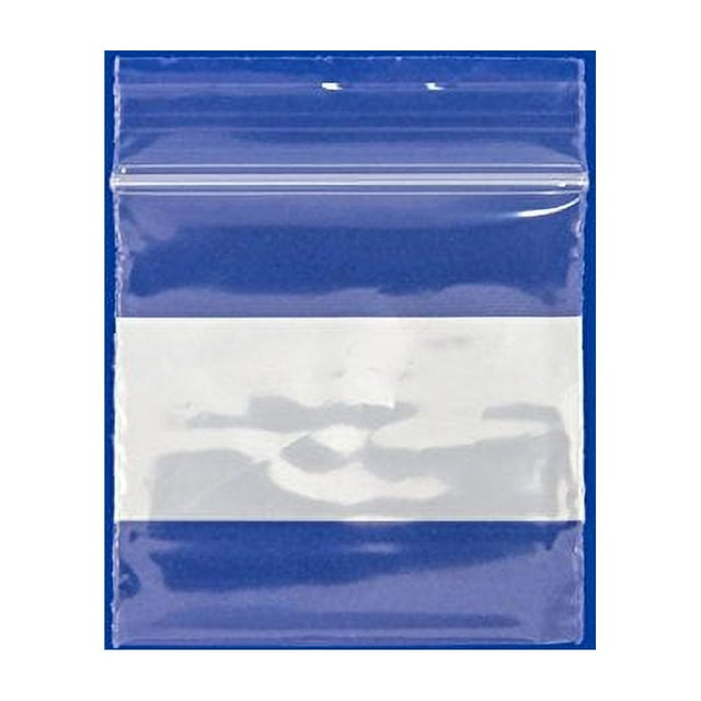 Clear Plastic Reclosable Zipper Bags 2x2 W/White Block (Package of 100 ...