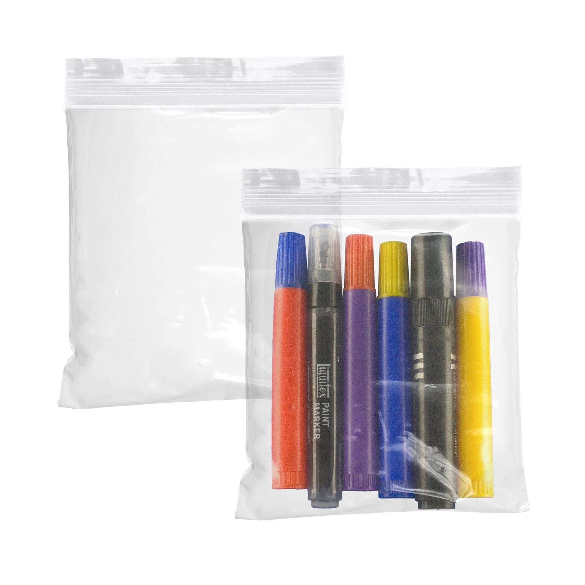 Clear Plastic Reclosable Zipper Bags, 6 x 6 Inches. Pack of 100 ...