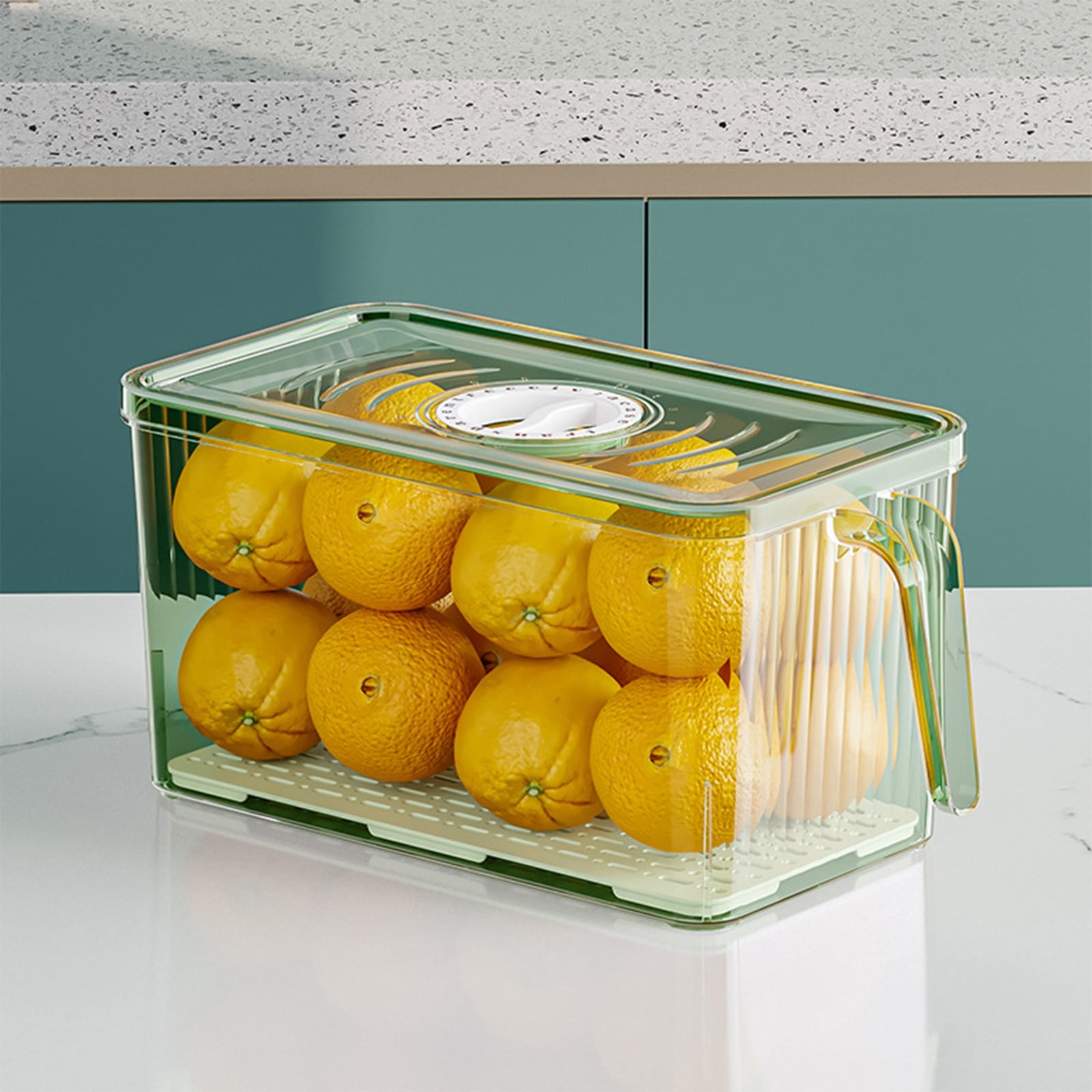 Clear Plastic Refrigerator Organizer Bin with Handle | Stackable ...