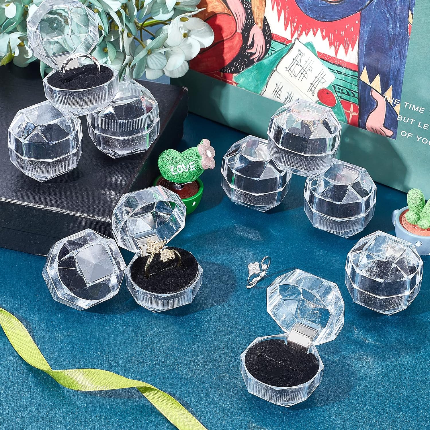 Clear Plastic Ring Boxes, Crystal Earrings Jewelry Storage Boxes ...