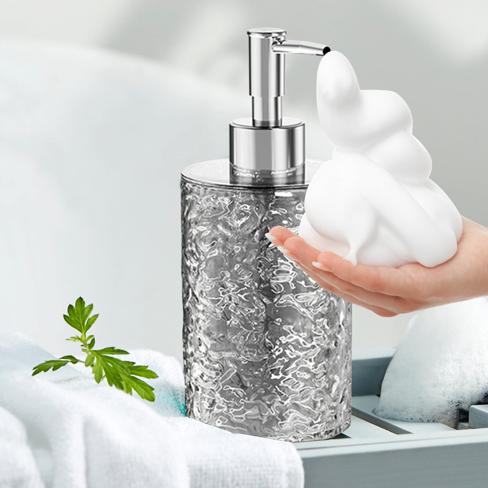 Clear Plastic Round Soap Dispenser,Foaming Press Dispenser Empty Bottle ...