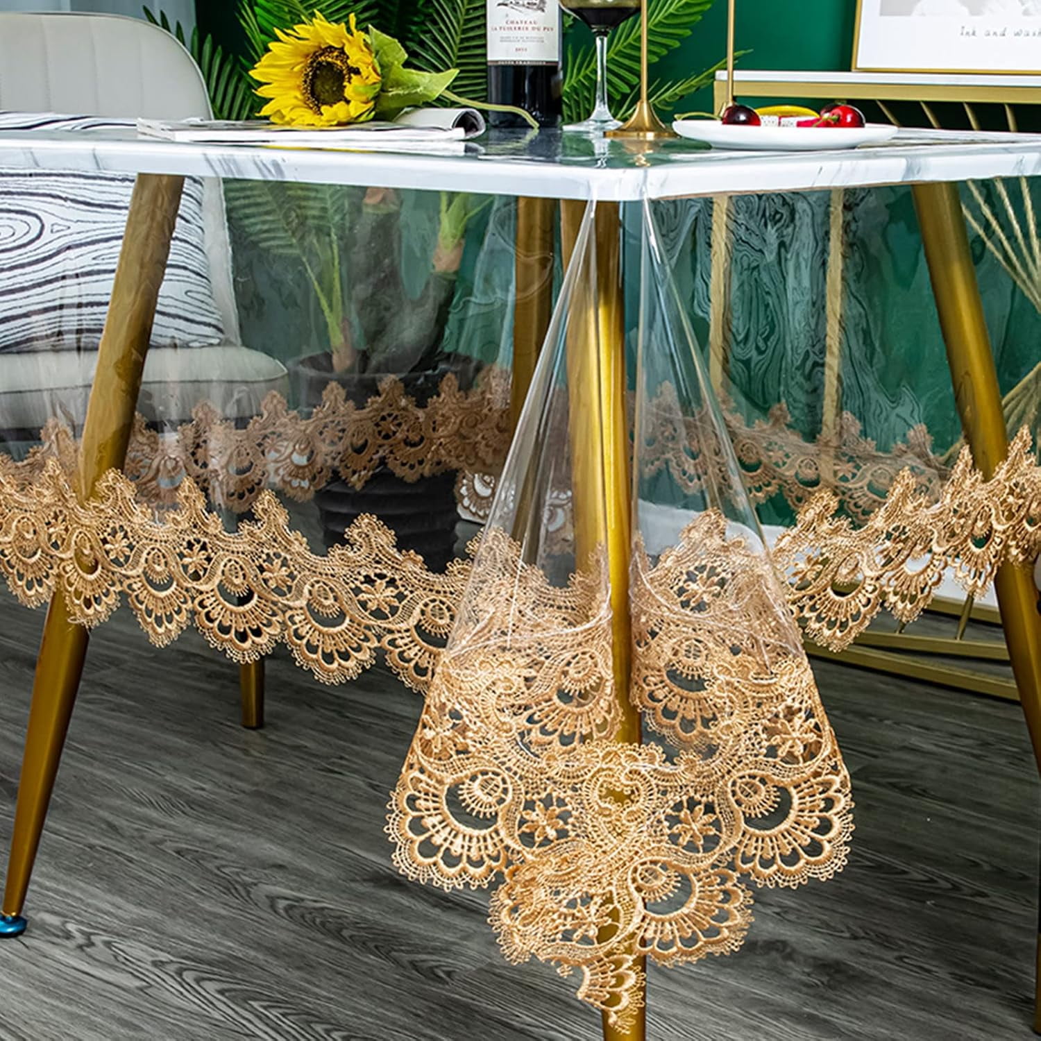 Clear Plastic Round Tablecloth Waterproof Vinyl PVC Tablecloth ...