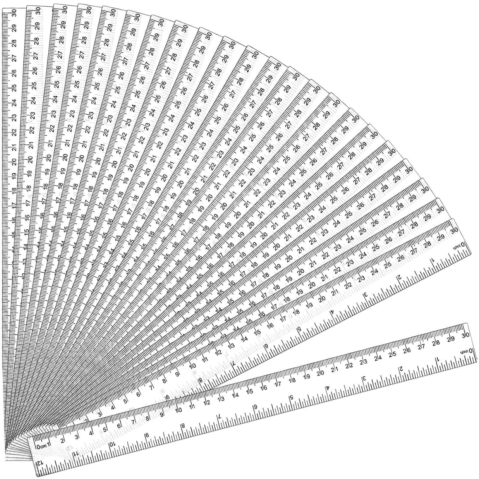 Clear Plastic Ruler 12 Inch Bulk Pack of 32, Transparent Rulers with ...