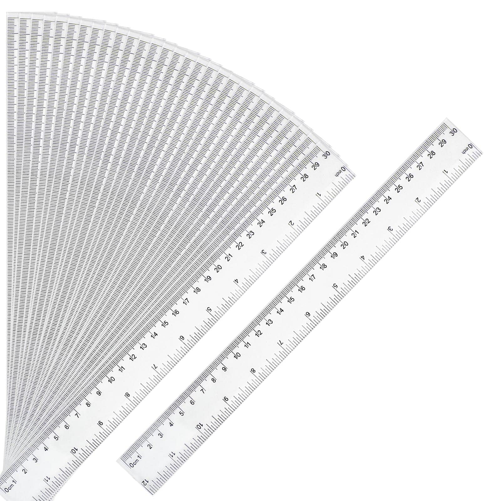 Clear Plastic Ruler 12 Inch with Centimeter Millimeter Scale, Bulk Pack ...