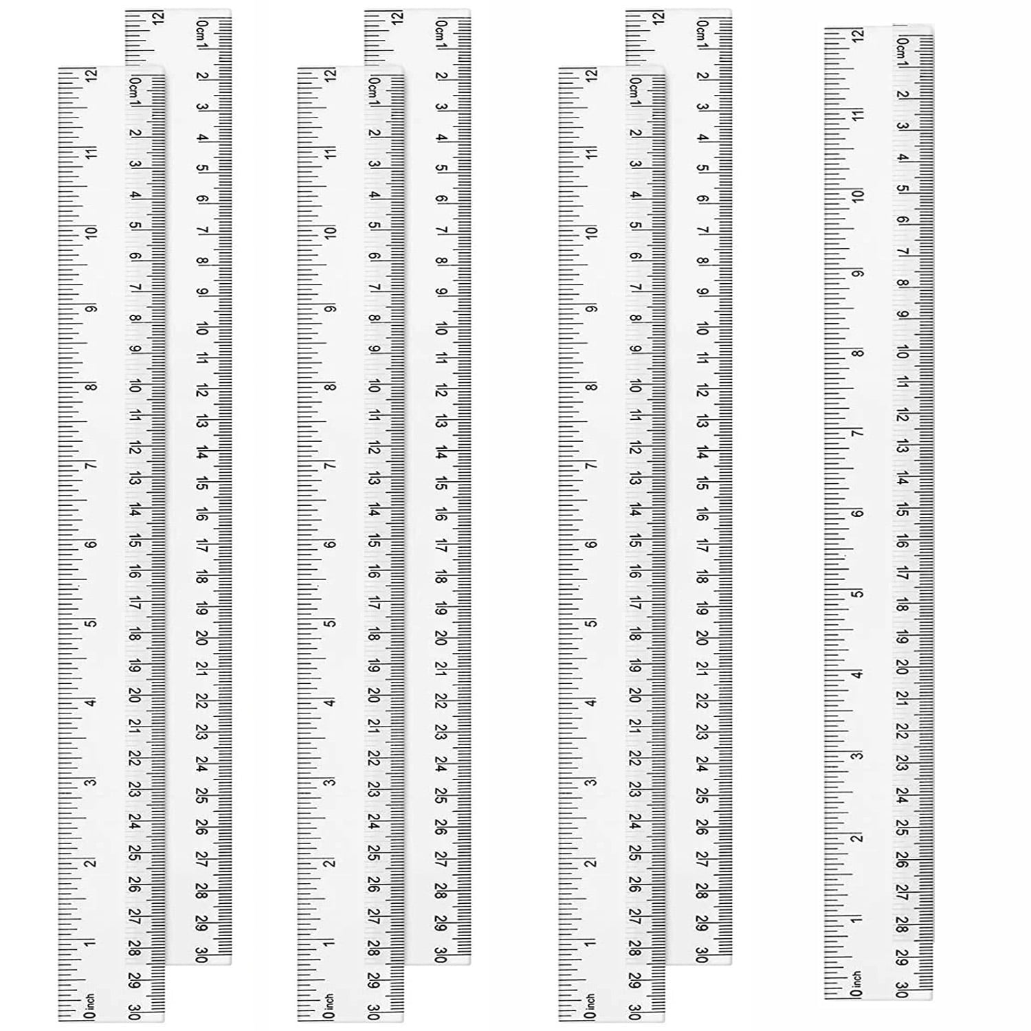 Clear Plastic Rulers,Bexikou 7 Pcs 12 Inch Straight Ruler,Plastic ...