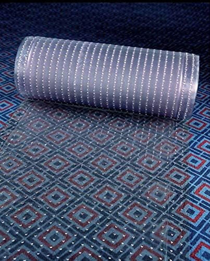 Clear Plastic Runner Rug Carpet Protector Mat Ribbed Multi-Grip (26”in ...