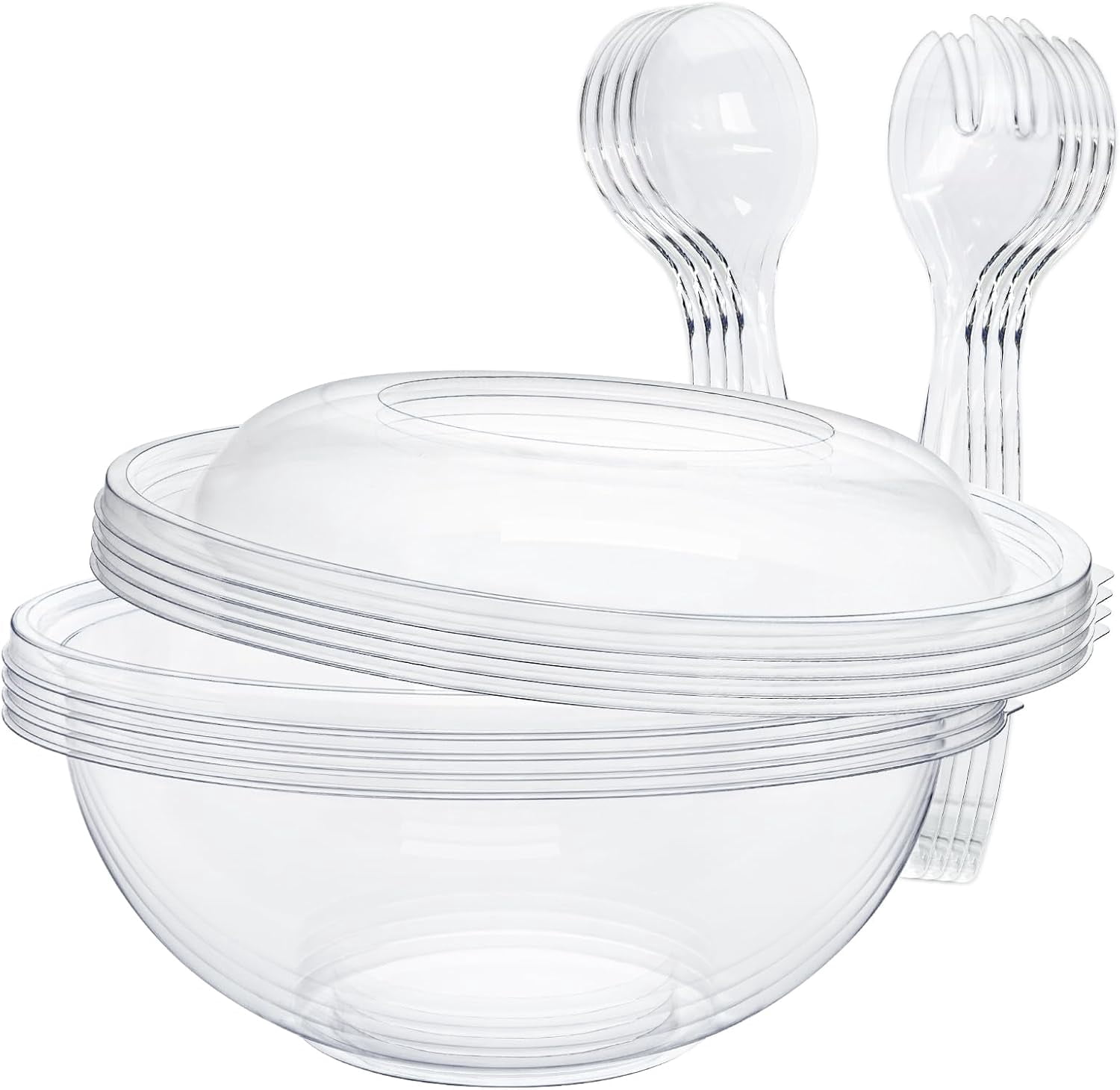 Clear Plastic Serving Salad Bowl Sets, 160 Oz 16PCS in 4 SETS - Round ...