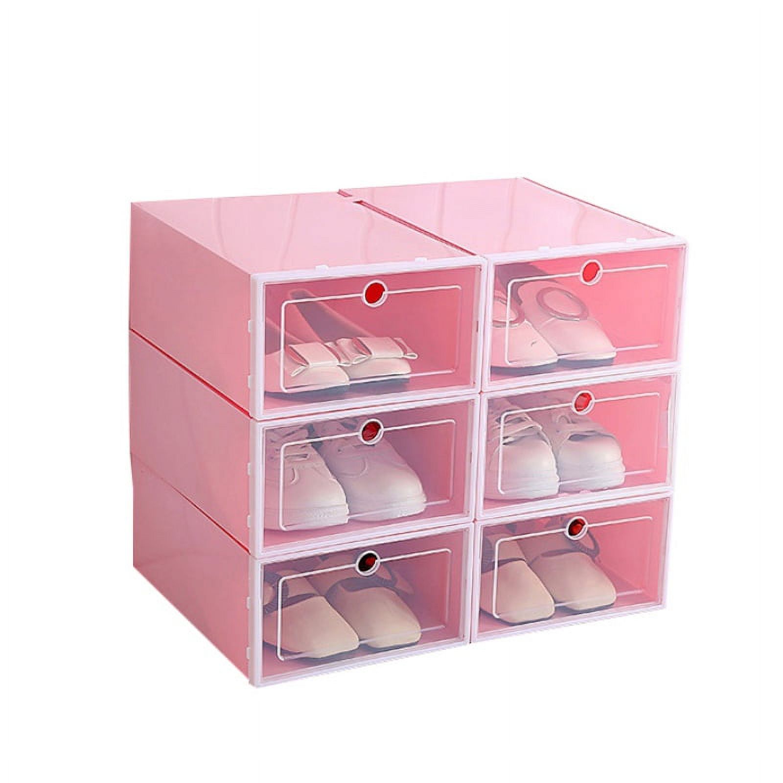 Clear Plastic Shoes Boxes Stackable Floding DIY Shoes Drawers Storage ...