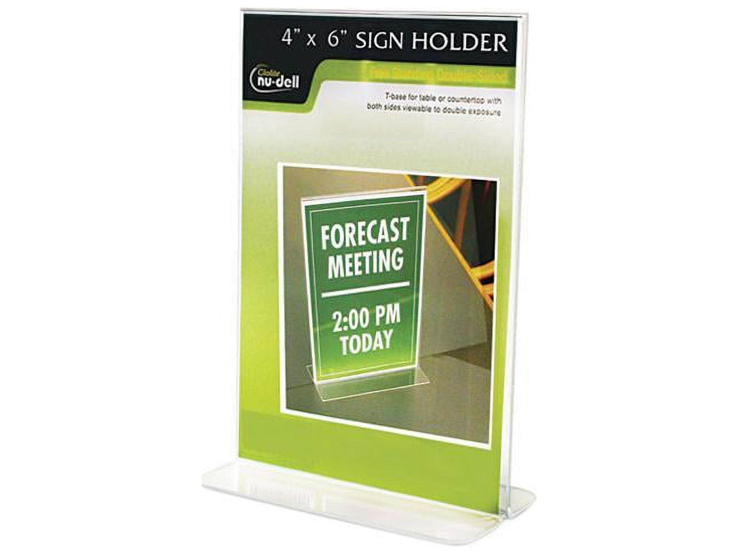 Clear Plastic Sign Holder, Free-Standing, 4 X 6 - Walmart.com