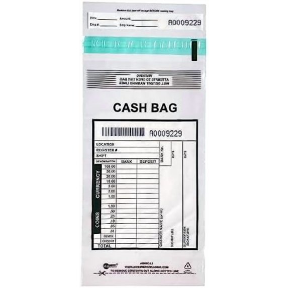Clear Plastic Small Bank Deposit Bags For Cash | Pack of 1000 | 5"x9 ...