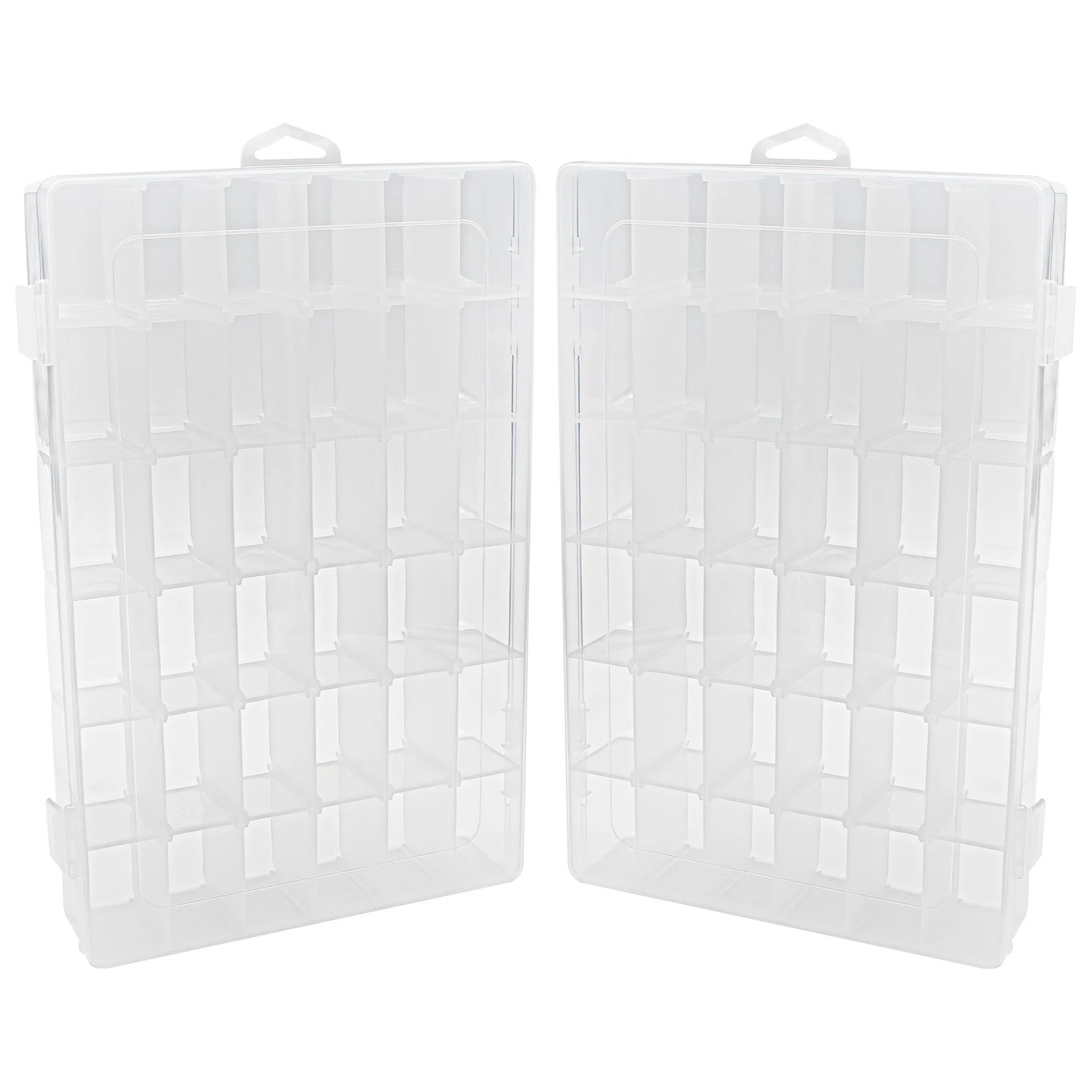 Clear Plastic Small Compartment Multi-Use Storage Box, Set Of 2 ...