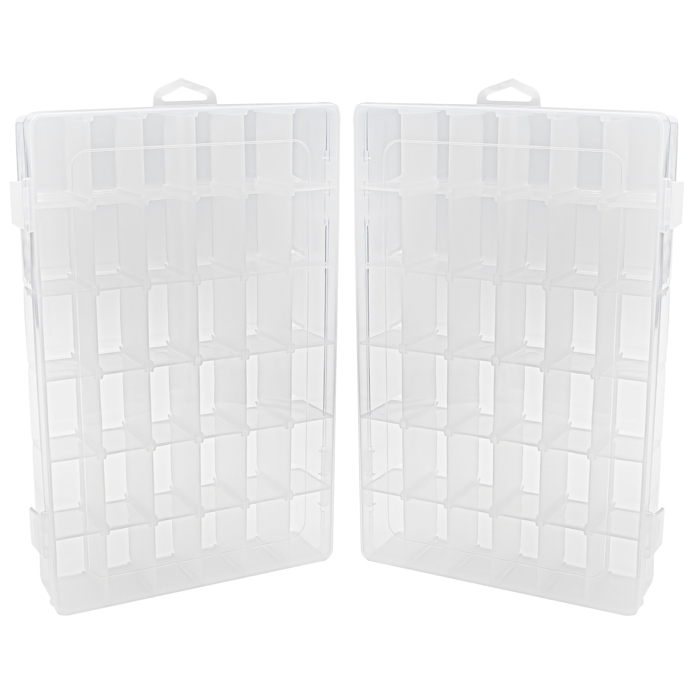 Clear Plastic Small Compartment Multi-Use Storage Box, Set of 2 ...