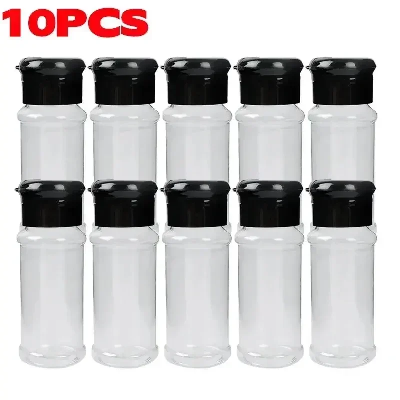 Clear Plastic Spice Jar Kitchen Seasoning Bottle Salt Pepper Shaker ...