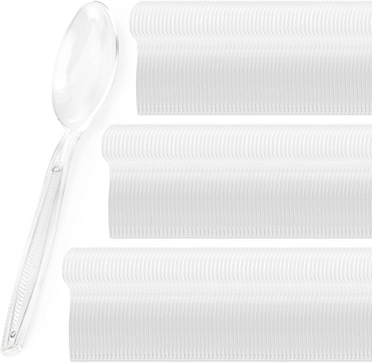 Clear Plastic Spoons, Heavy Duty Disposable Cutlery Bulk, Silverware ...