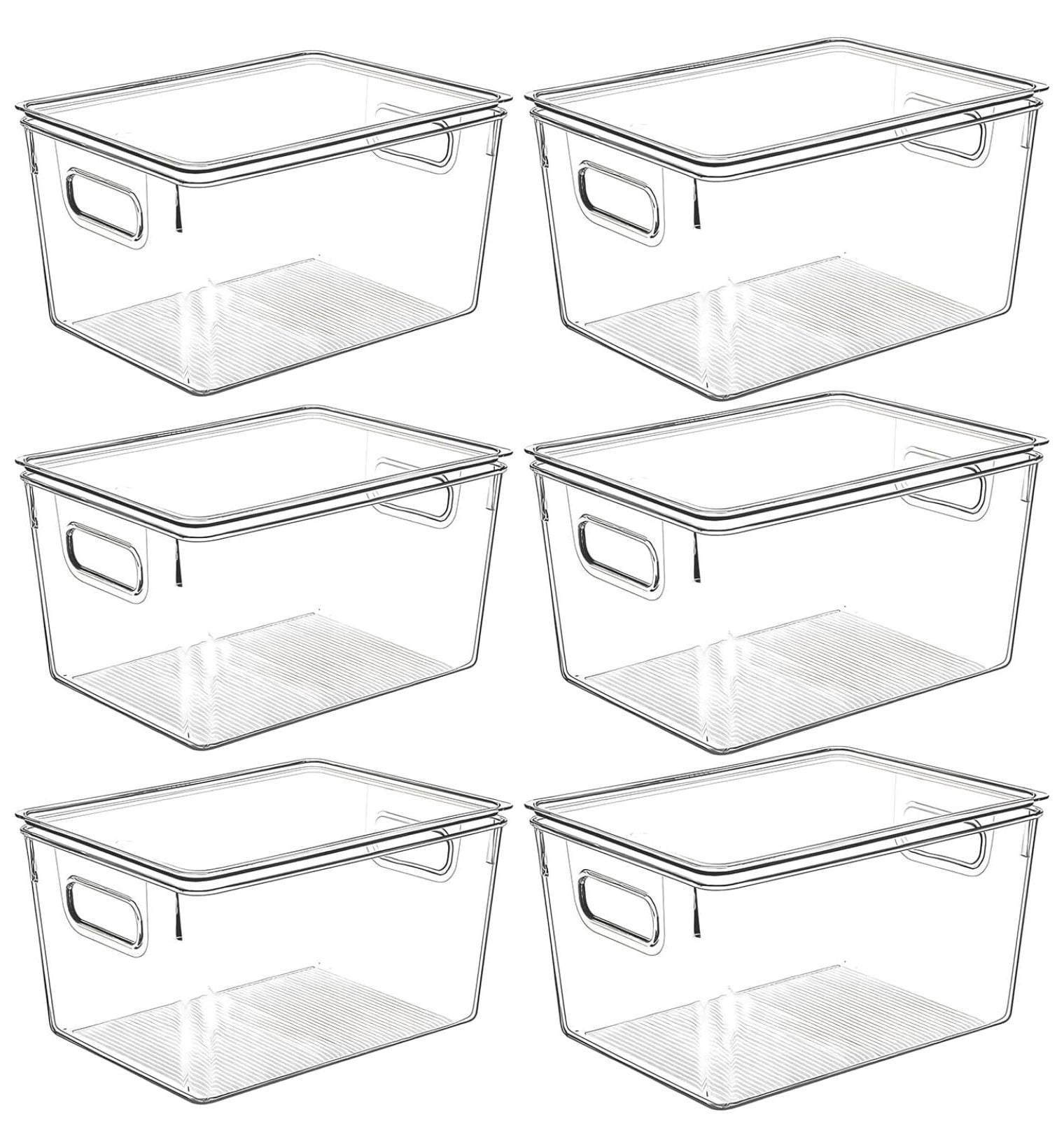 Clear Plastic Stackable Storage Bins with Lids, Pantry Organizers and ...