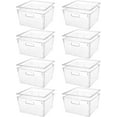 Clear Plastic Stackable Storage Bins with Lids, Pantry Organizers and ...