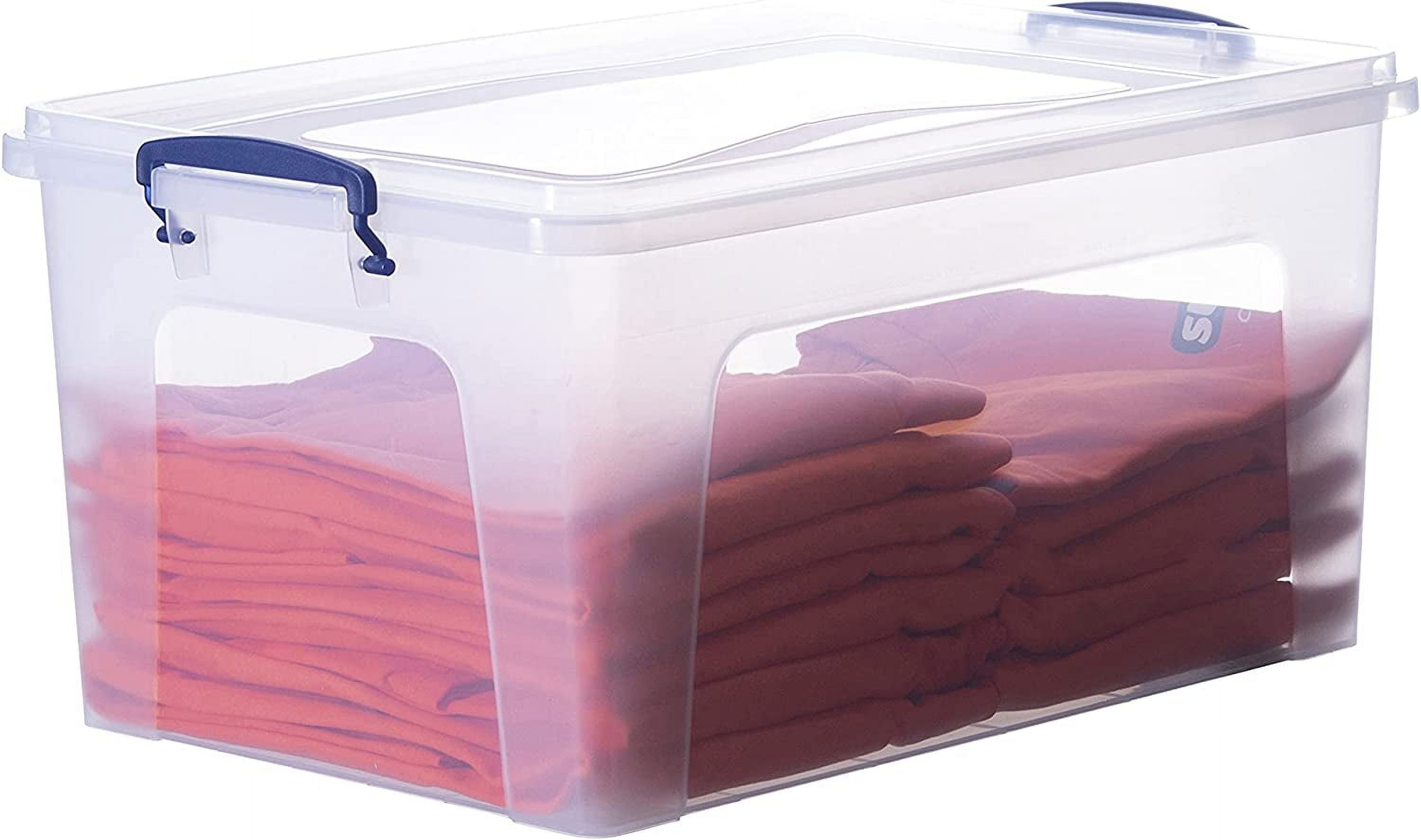 Clear Plastic Storage Bin with Lid, 28 Quart Organizing Container ...