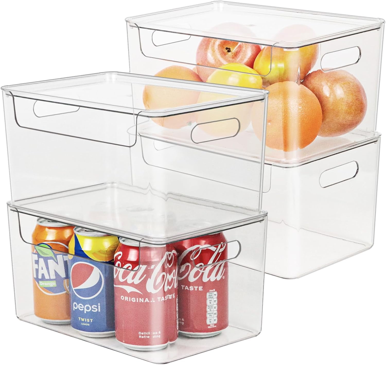 Clear Plastic Storage Bin with Lid, Stackable Storage Boxes for ...