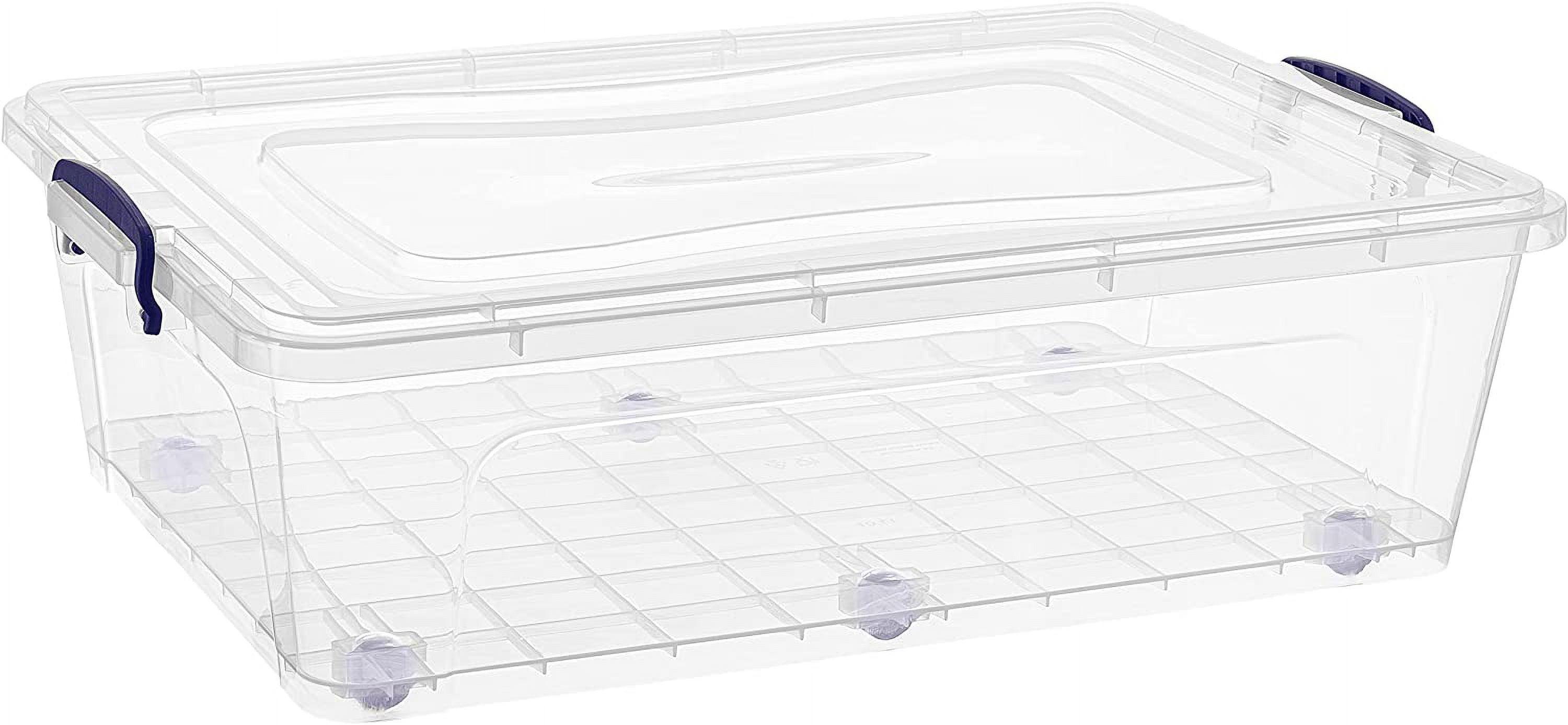 Clear Plastic Storage Bin with Lid and Wheels, Non-Toxic Organizer ...