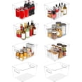 Clear Plastic Storage Bins 8 Pack Pantry Organizers Kitchen Cabinet ...