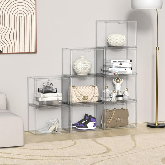 Clear Plastic Storage Bins - Acrylic Display Case with Magnetic Door ...