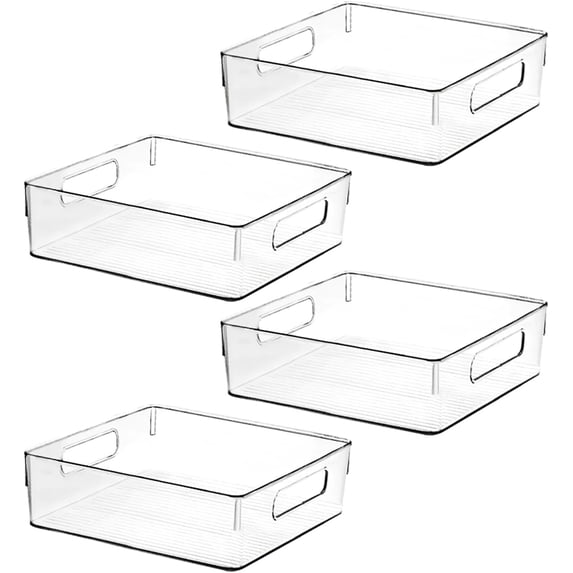 Clear Plastic Storage Bins for Kitchen, Pantry, Fridge, Freezer ...