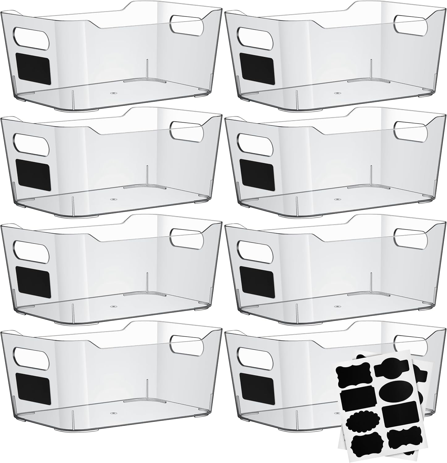 Clear Plastic Storage Bins with Labels, Pantry Organizers and Storage ...
