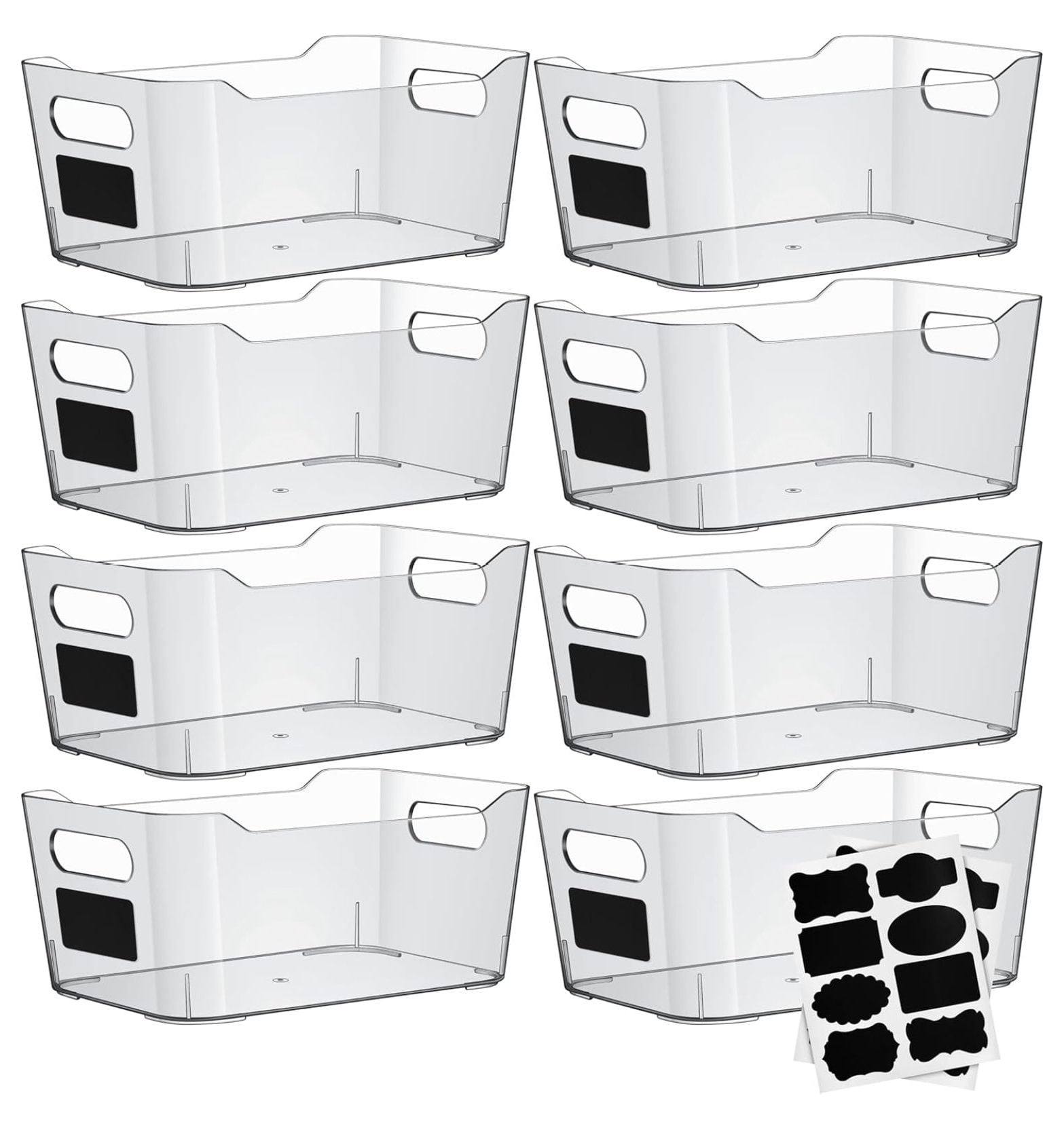 Clear Plastic Storage Bins with Labels, Pantry Organizers and Storage ...