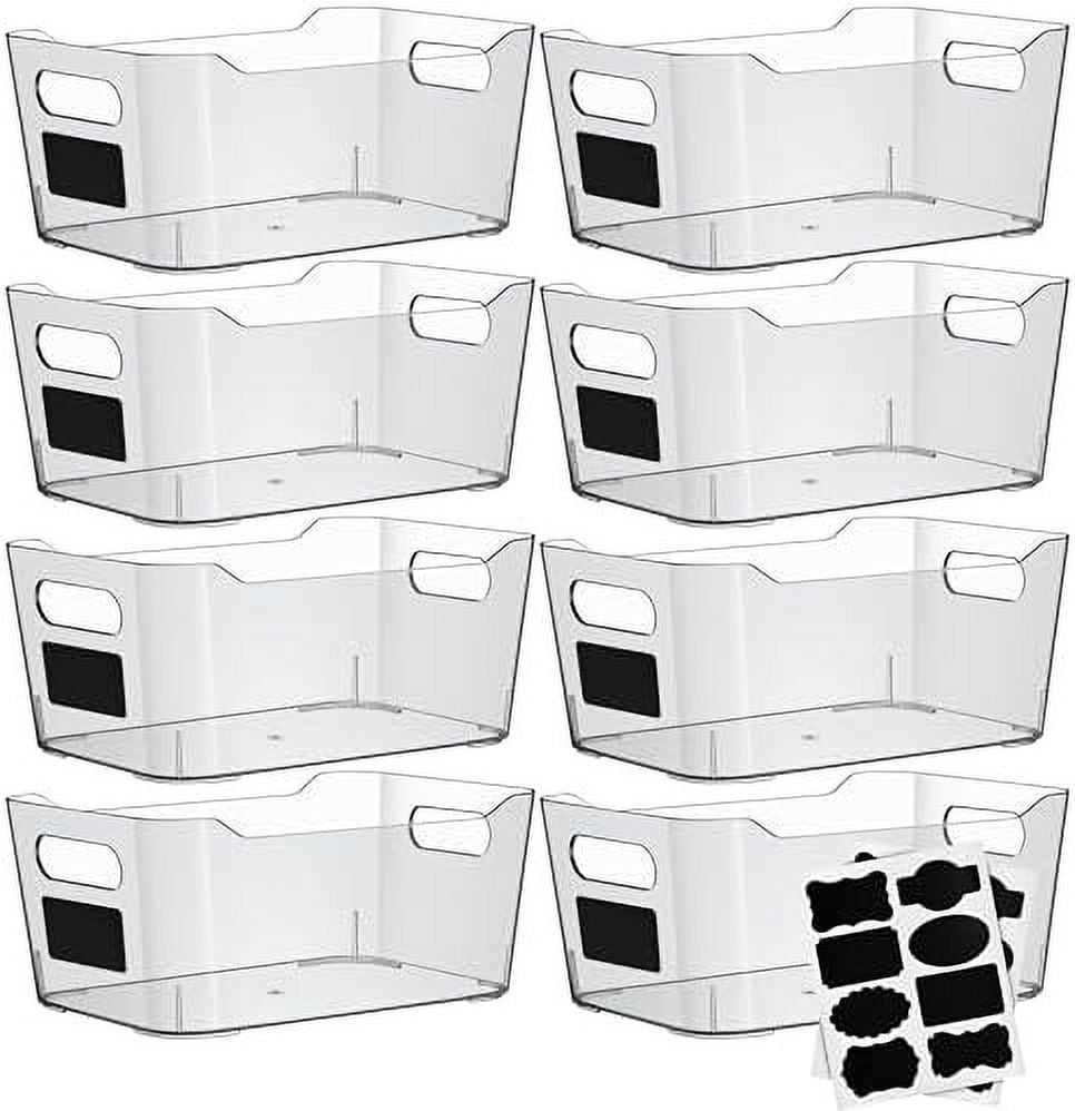 Clear Plastic Storage Bins with Labels, Pantry Organizers and Storage ...