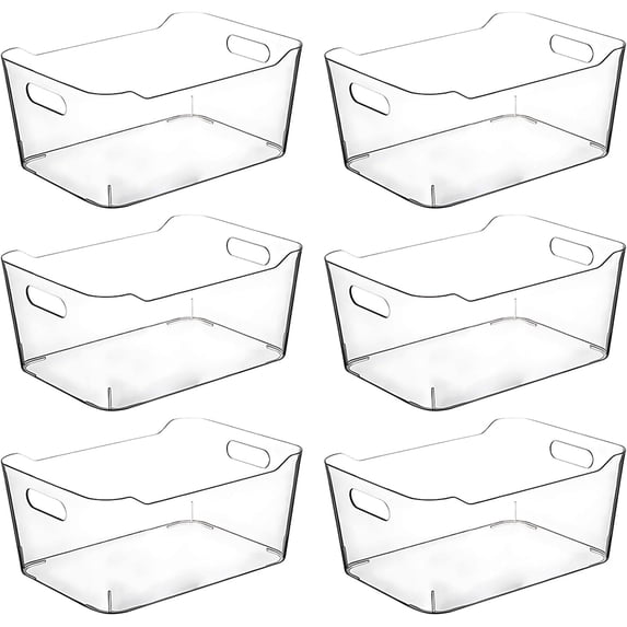 Clear Plastic Storage Bins, Large Pantry Organizer Containers, Fridge ...