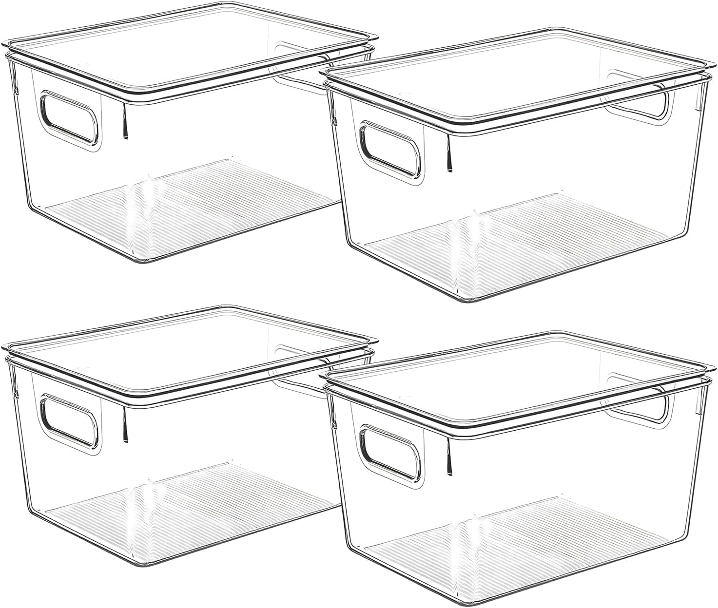 Clear Plastic Storage Bins with Lids, Perfect for Kitchen Organization ...