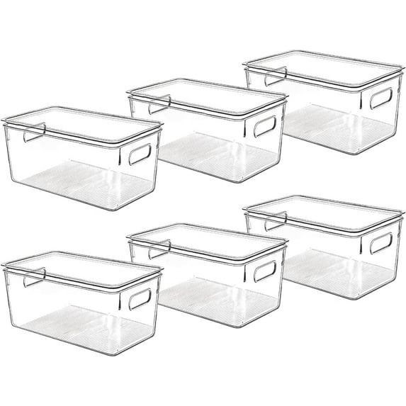 Clear Plastic Storage Bins with Lids, Perfect for Kitchen Organization ...