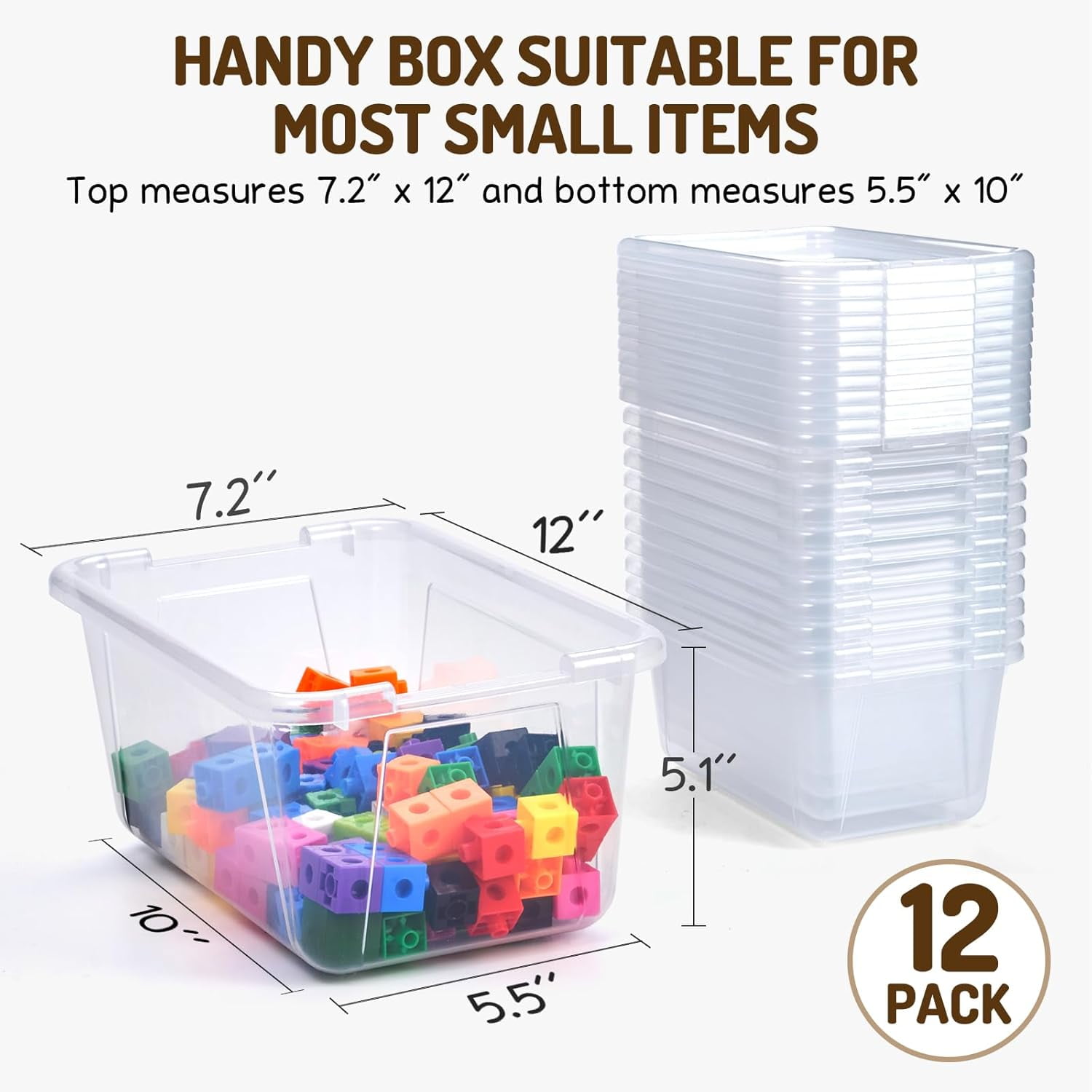 Clear Plastic Storage Bins with Lids, Stackable Containers for ...