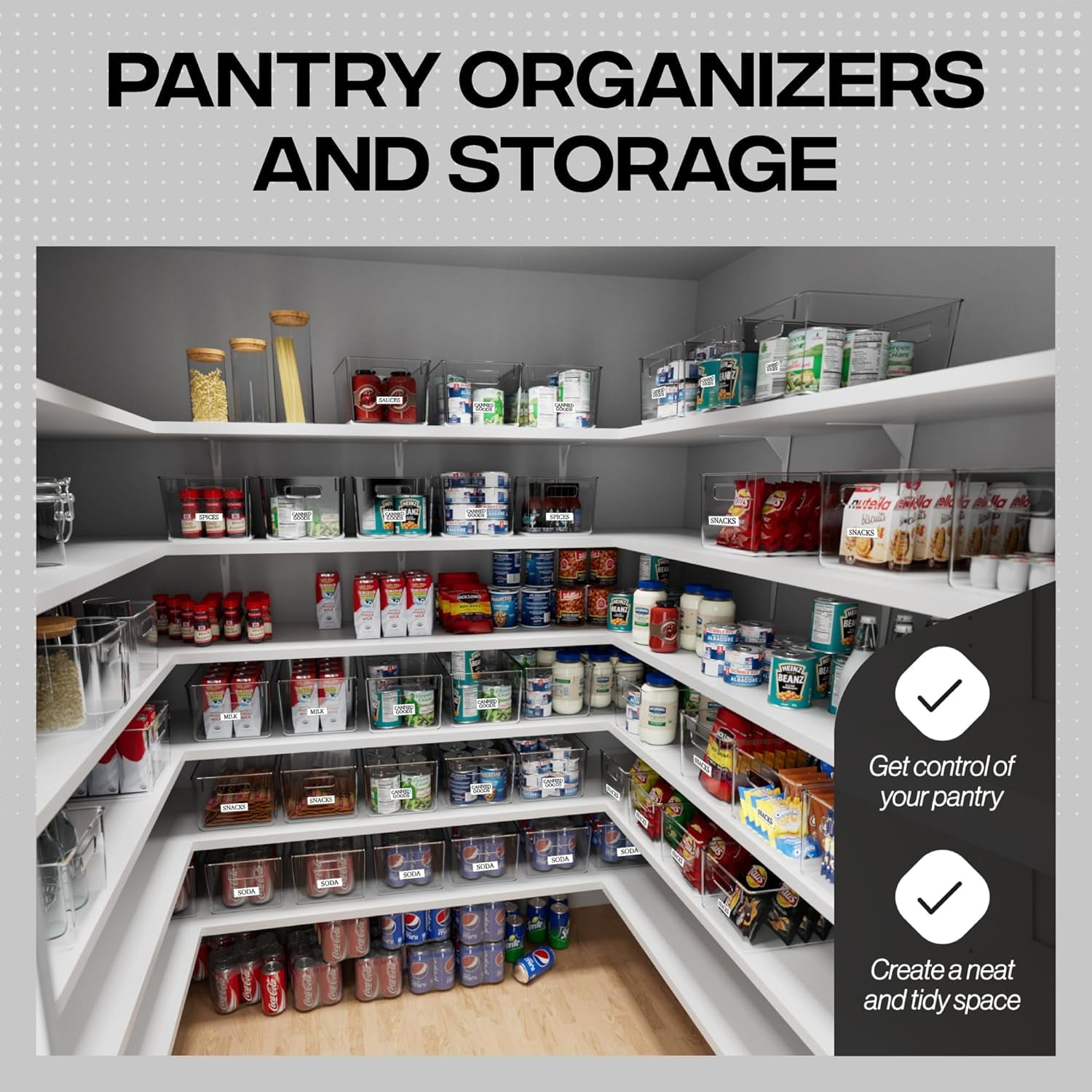 Clear Plastic Storage Bins – Pantry Organizers & Storage Containers ...