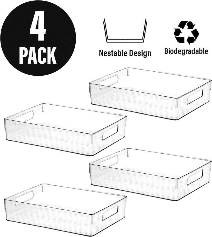 Clear Plastic Storage Bins, Pantry Organizers And Storage, Kitchen ...