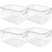4 Pack X-Large Clear Stackable Storage Bins with Handles, Multi-Purpose ...