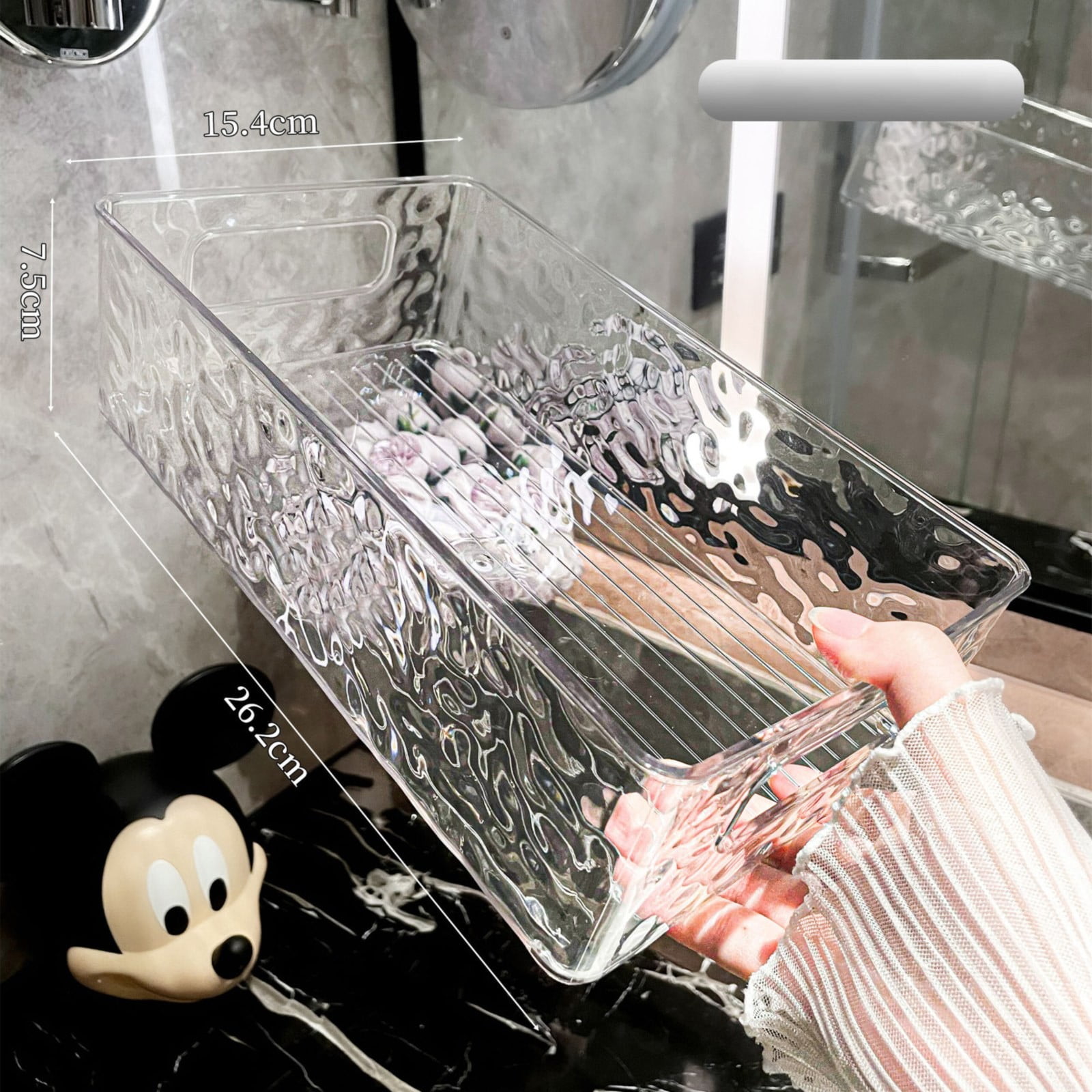 Clear Plastic Storage Bins，Stackable Refrigerator Organizer Bins，Medium ...