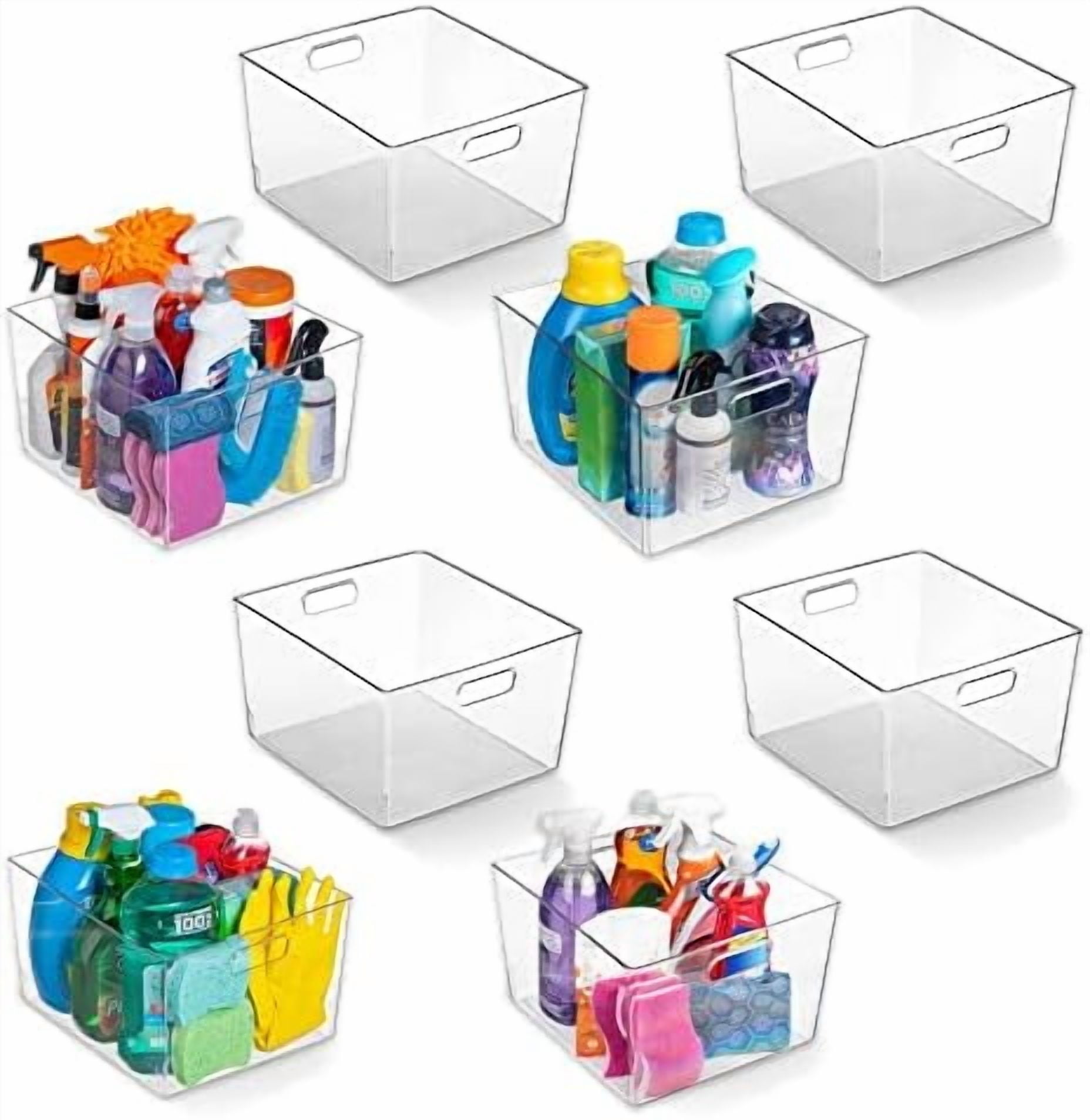 Clear Plastic Storage Bins – XL 8 Pack Perfect Kitchen or Pantry ...